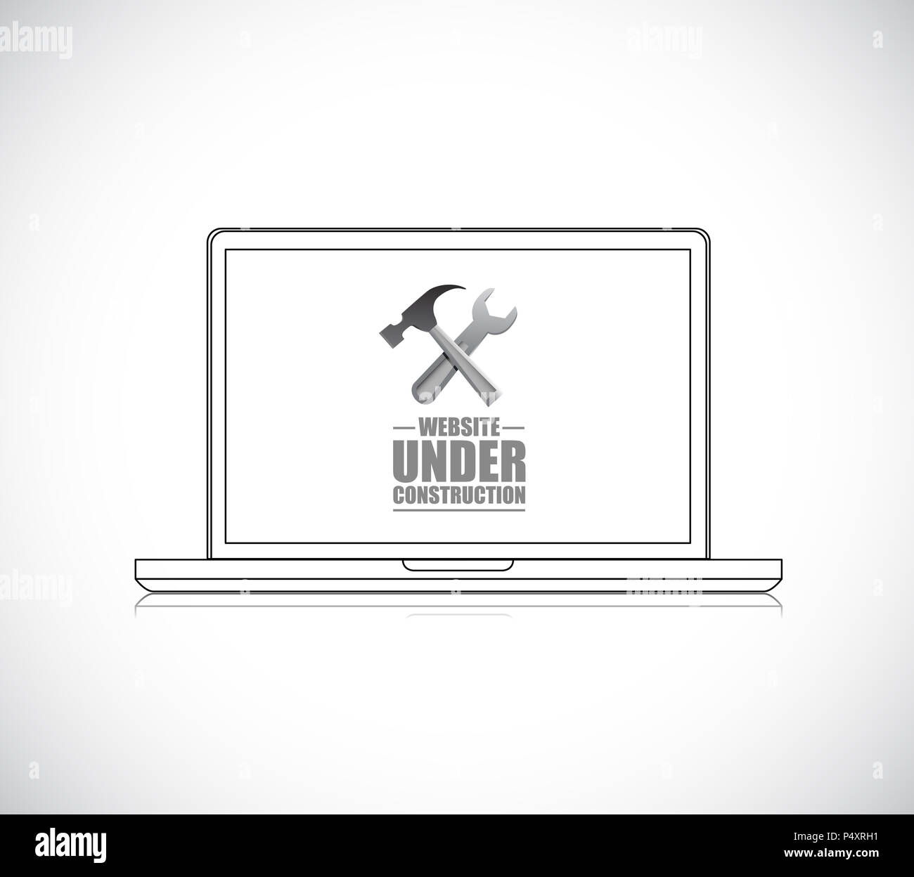 website under construction. laptop sign. Vector Illustration. isolated ...