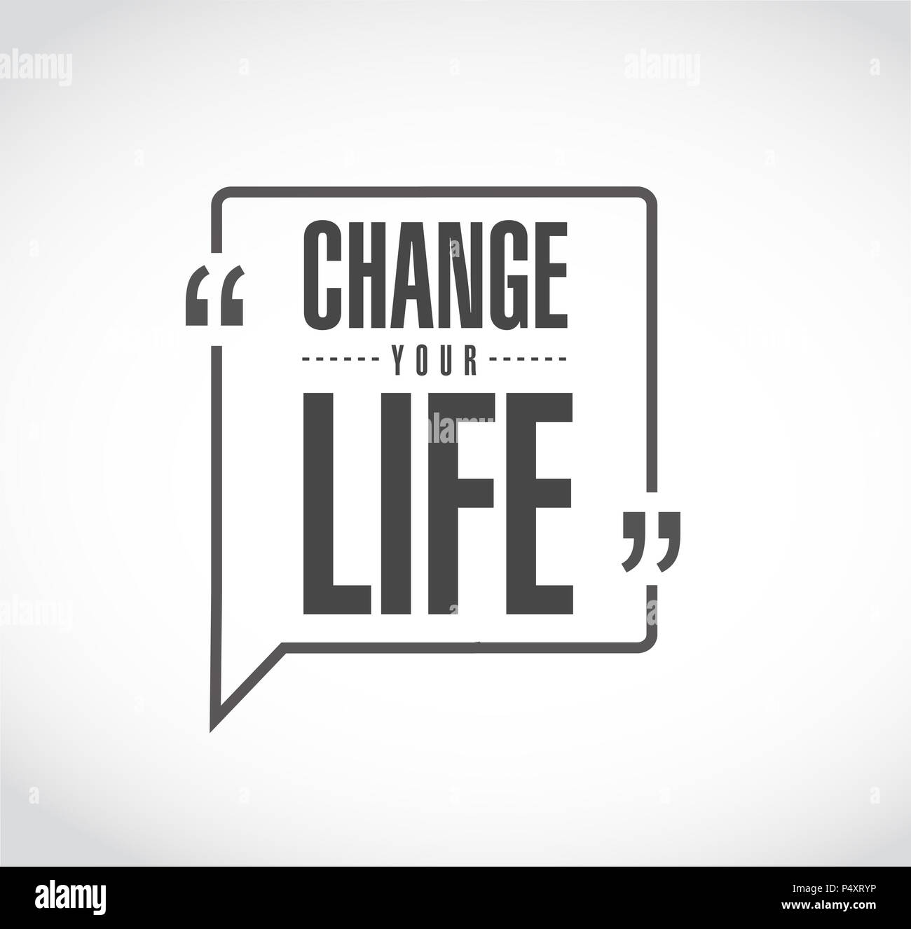 change your life ribbon. Vector Illustration. isolated over a white ...