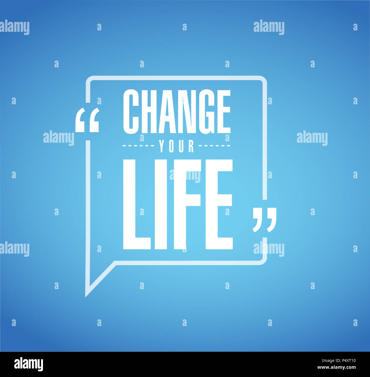 change your life ribbon. Vector Illustration. isolated over a blue ...