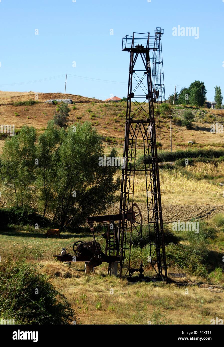 Oil extraction in Ballsh. Republic of Albania Stock Photo - Alamy