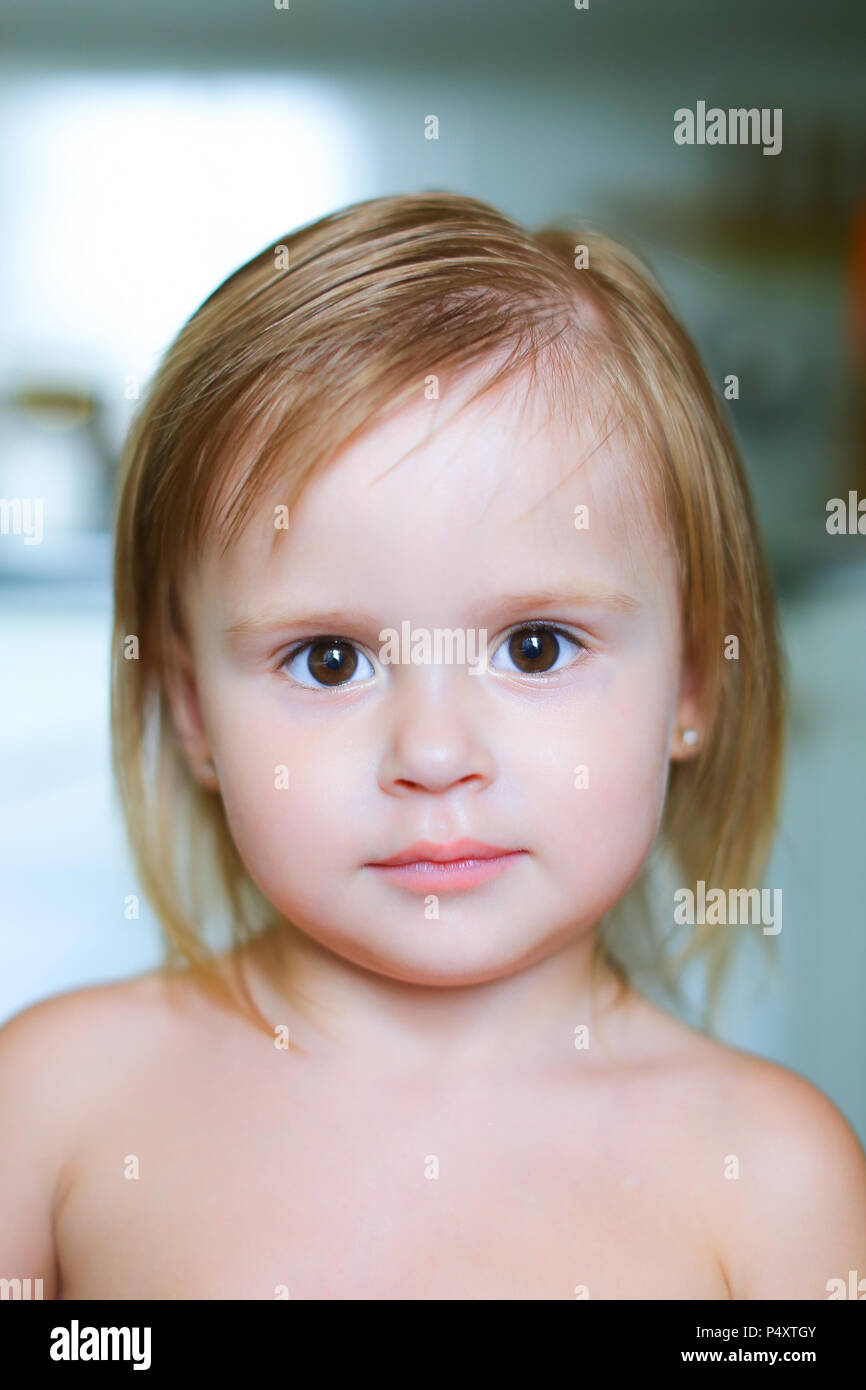 Portrait of little female child Stock Photo - Alamy