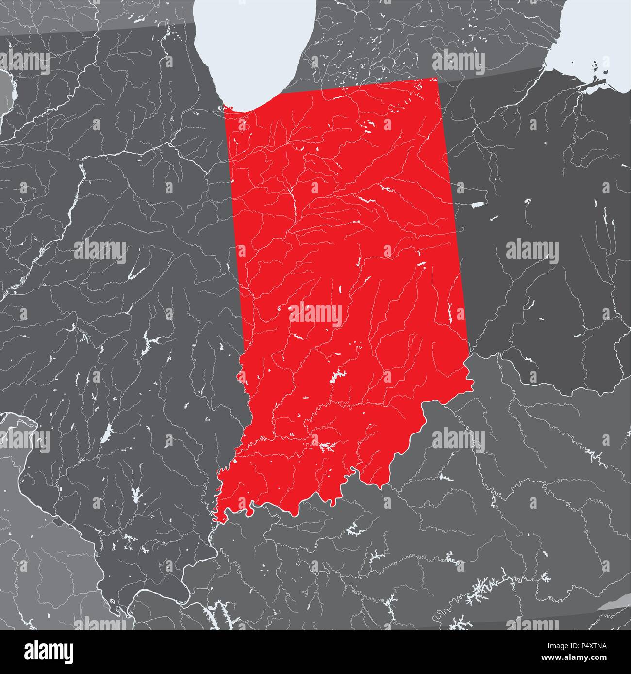 Physical map of indiana hi-res stock photography and images - Alamy