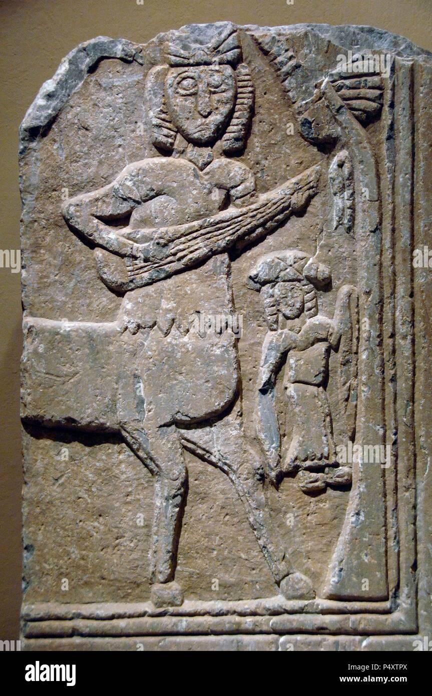 BYZANTINE ART. GREECE. Marble relief with mythological representation ...