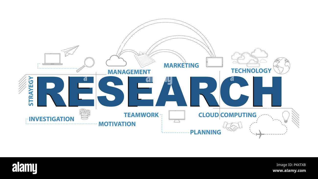 research diagram. Vector Illustration. isolated over a white background ...