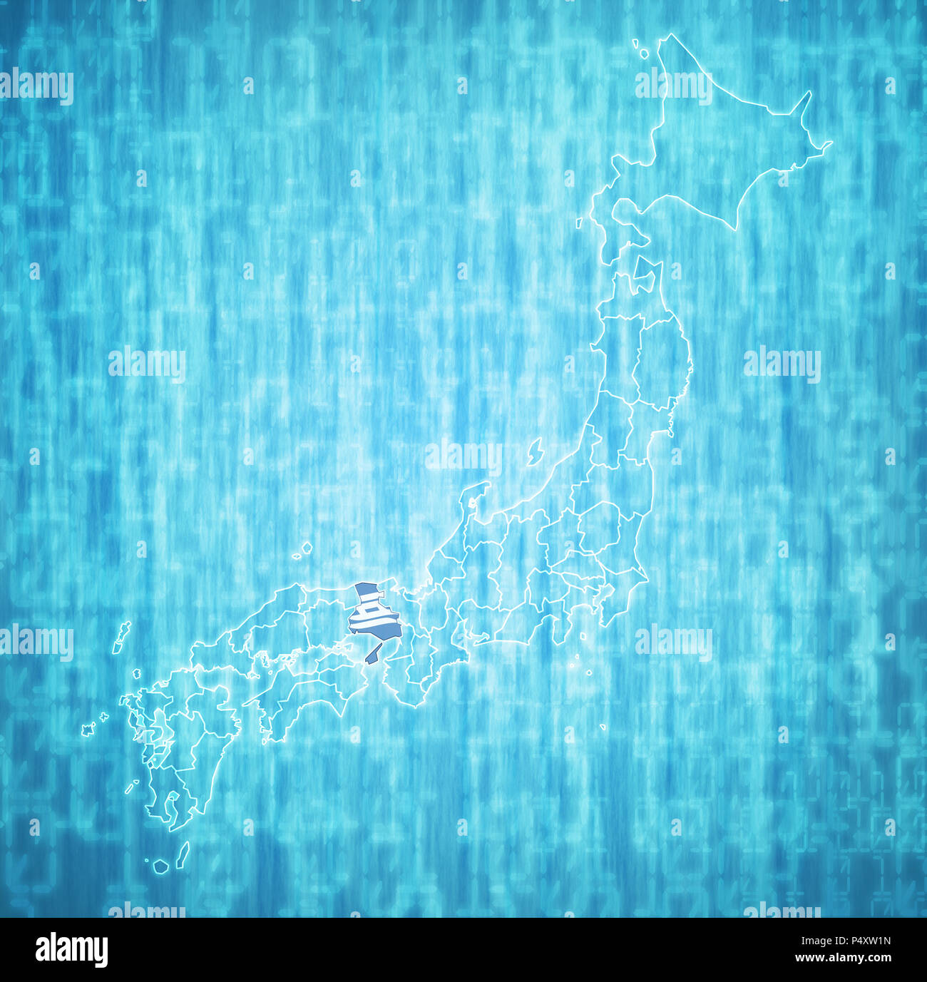 hyogo flag of Troms prefecture on map with administrative divisions and ...