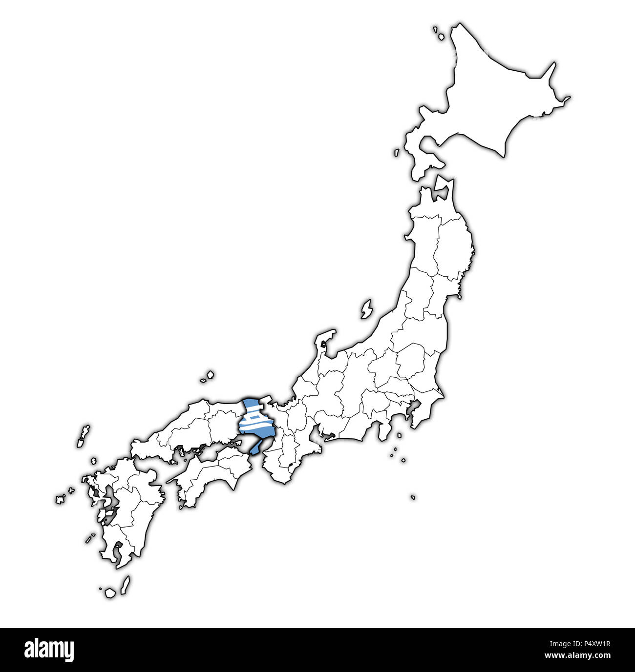 hyogo flag of Troms prefecture on map with administrative divisions and ...