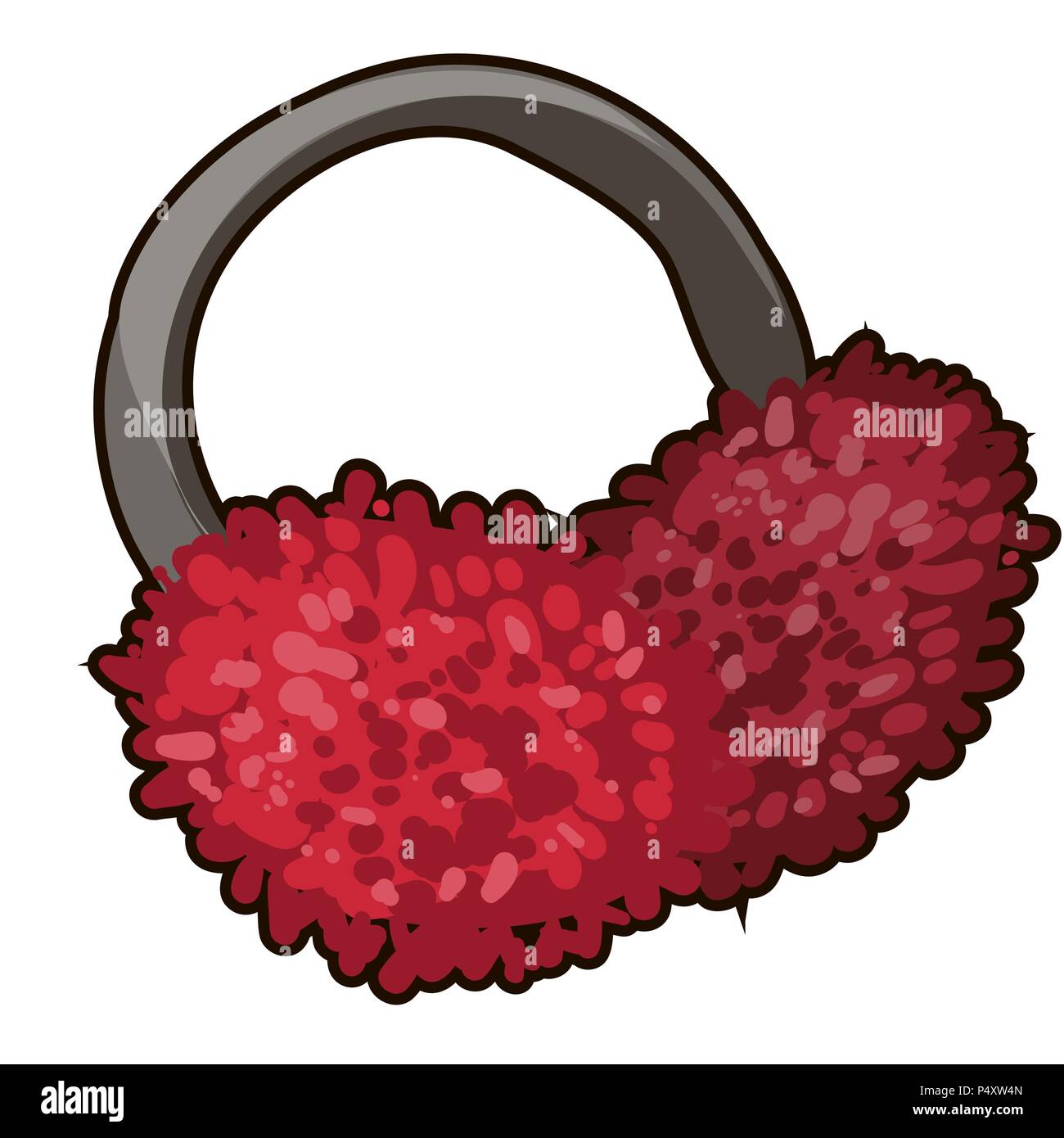 Red winter earmuffs isolated on white background. Stylish and trendy ...