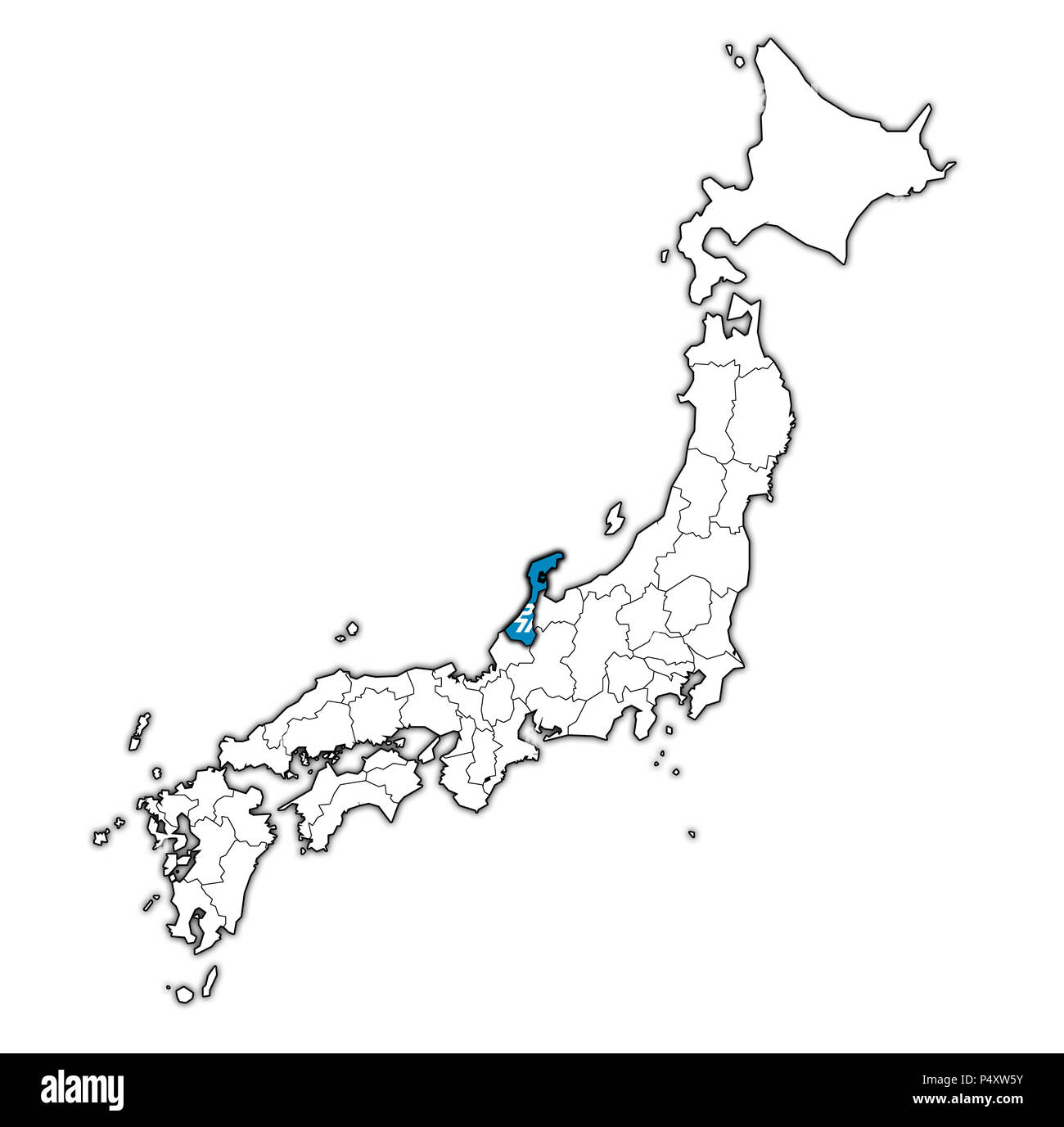 ishikawa flag of Troms prefecture on map with administrative divisions ...