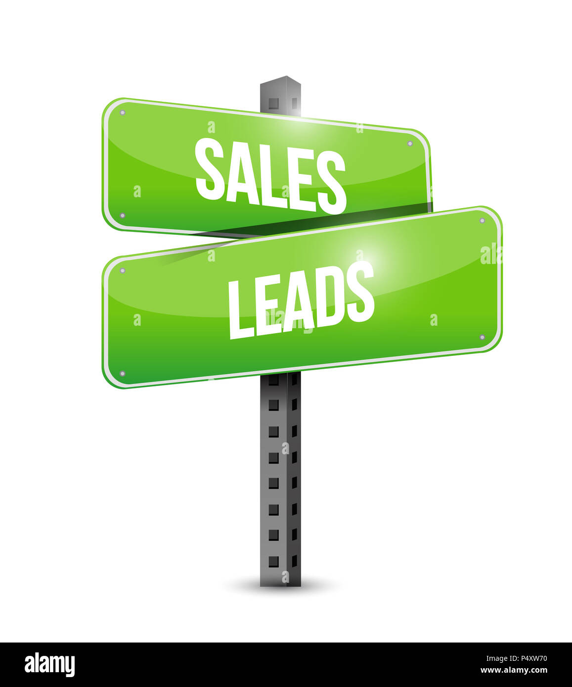sales leads street sign concept illustration design over a white ...
