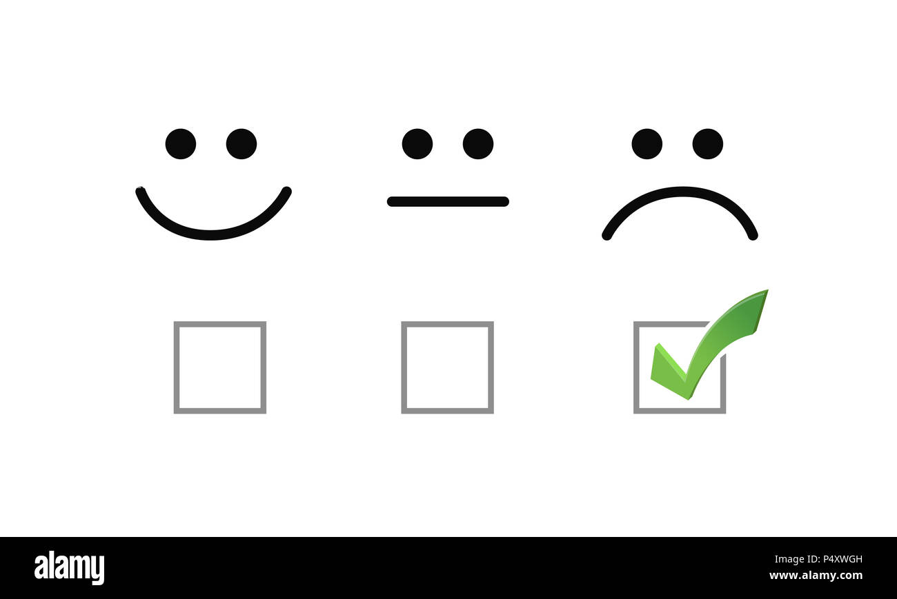 sad face check mark selection illustration options graphics. isolated ...