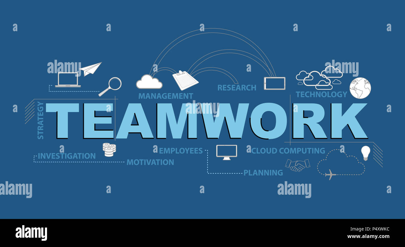 teamwork typography design graphic concept. Vector Illustration ...