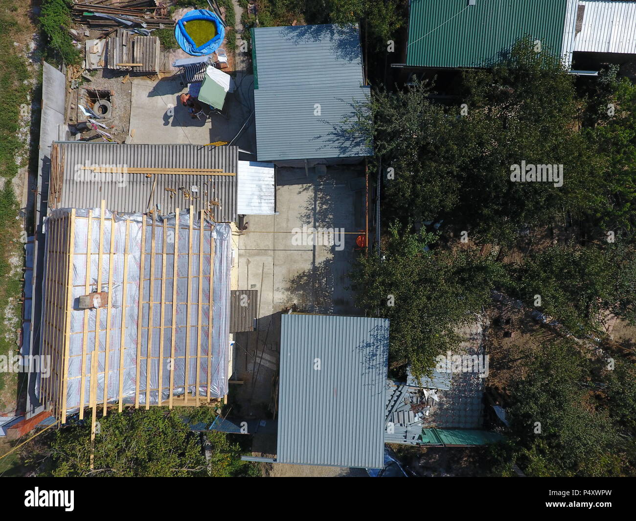 Slavyansk-on-Kuban, Russia - September 10, 2017: Private house and ...