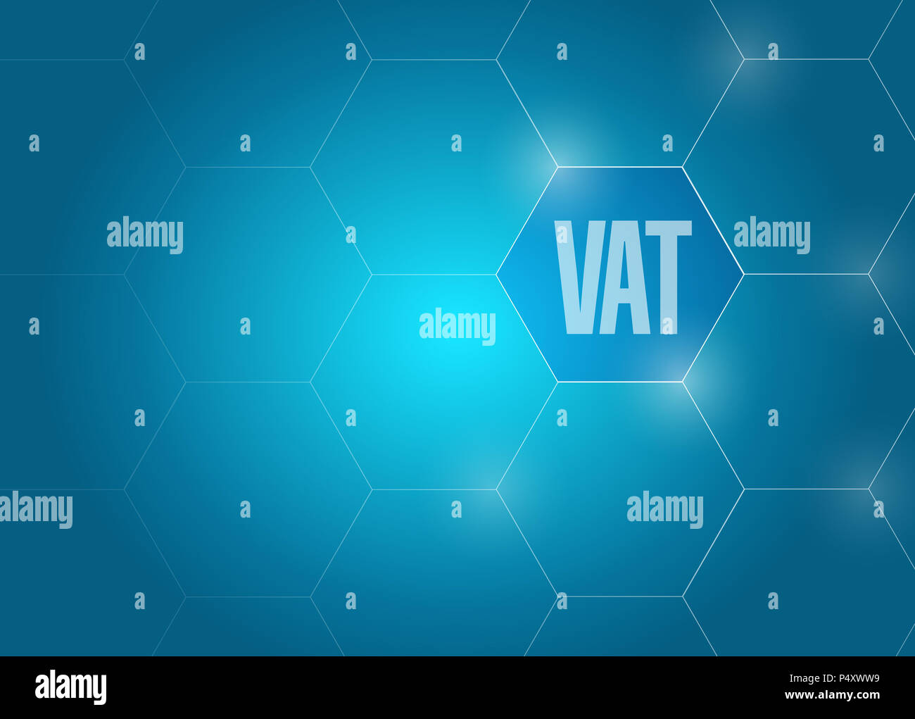 VAT diagram network concept illustration design graphic. over a blue ...