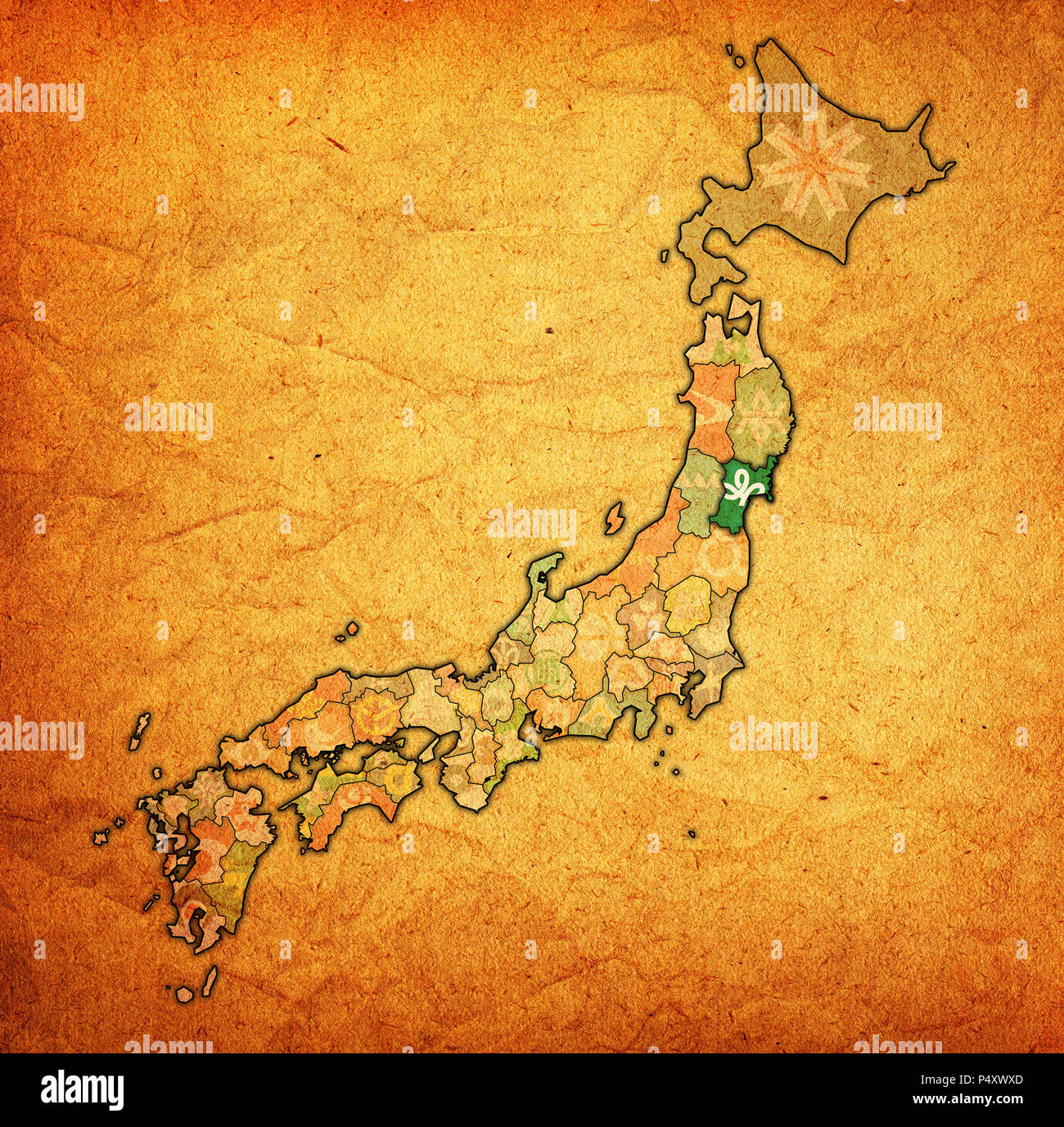 Map of miyagi hi-res stock photography and images - Alamy