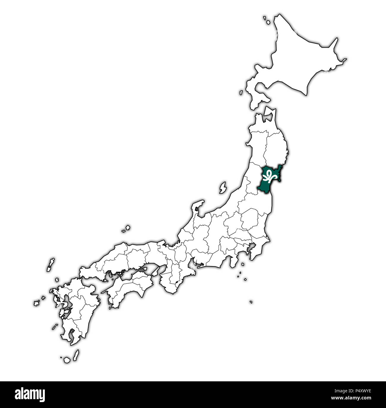 Flag of miyagi prefecture Cut Out Stock Images & Pictures - Alamy