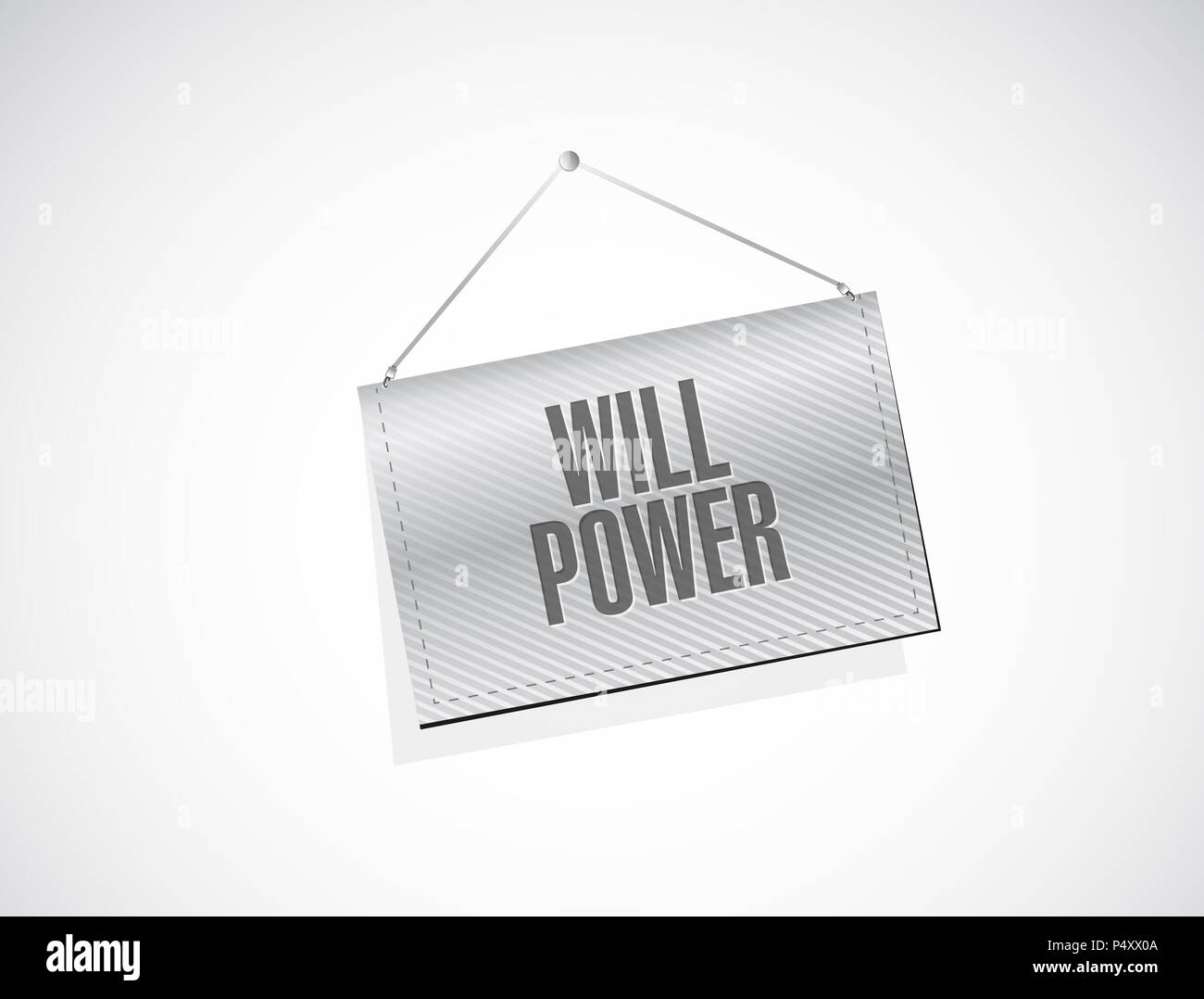 will power hanging. Vector Illustration. isolated over a white ...