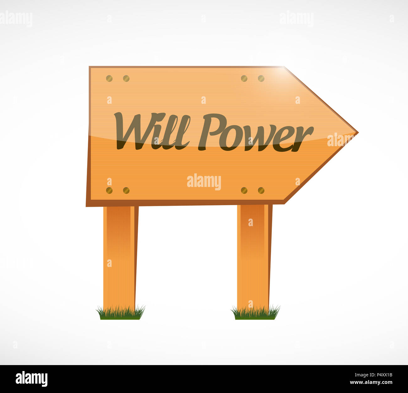 will power sign. Vector Illustration. isolated over a white background ...
