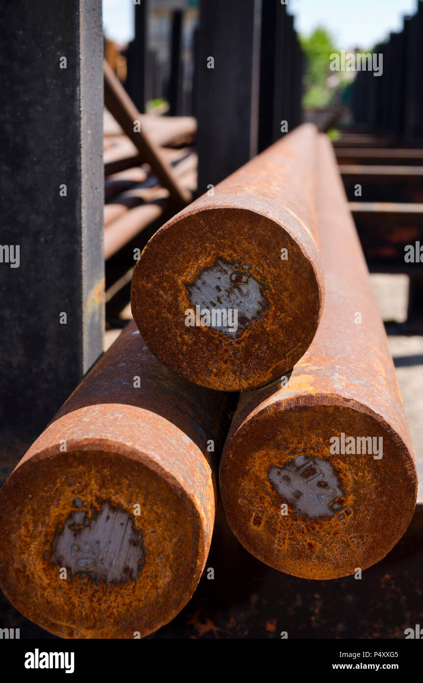 Metal raw material in the form of long tubes Stock Photo - Alamy
