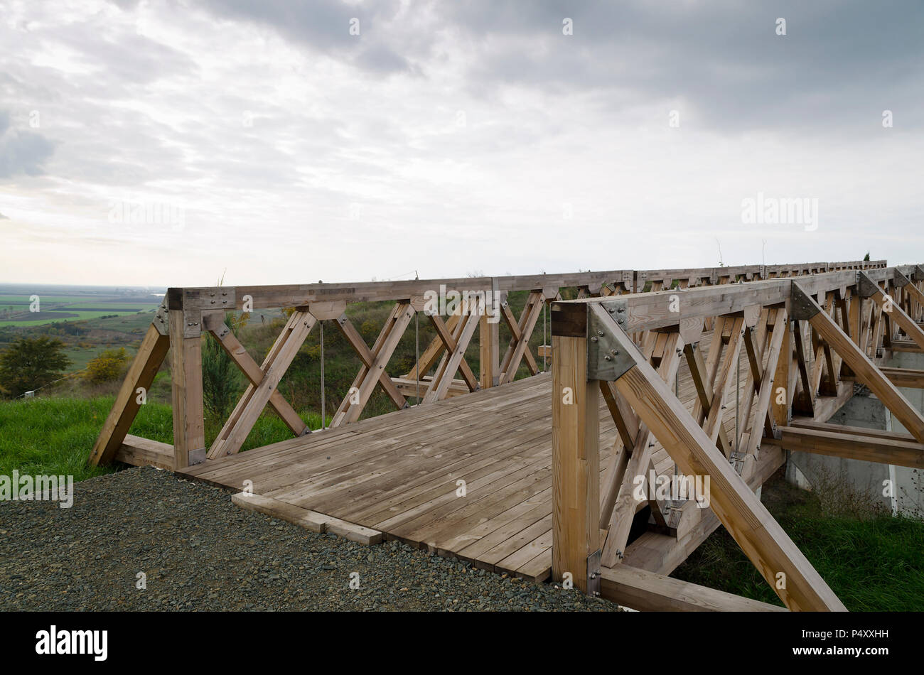 The constructed wodden bridge Stock Photo - Alamy