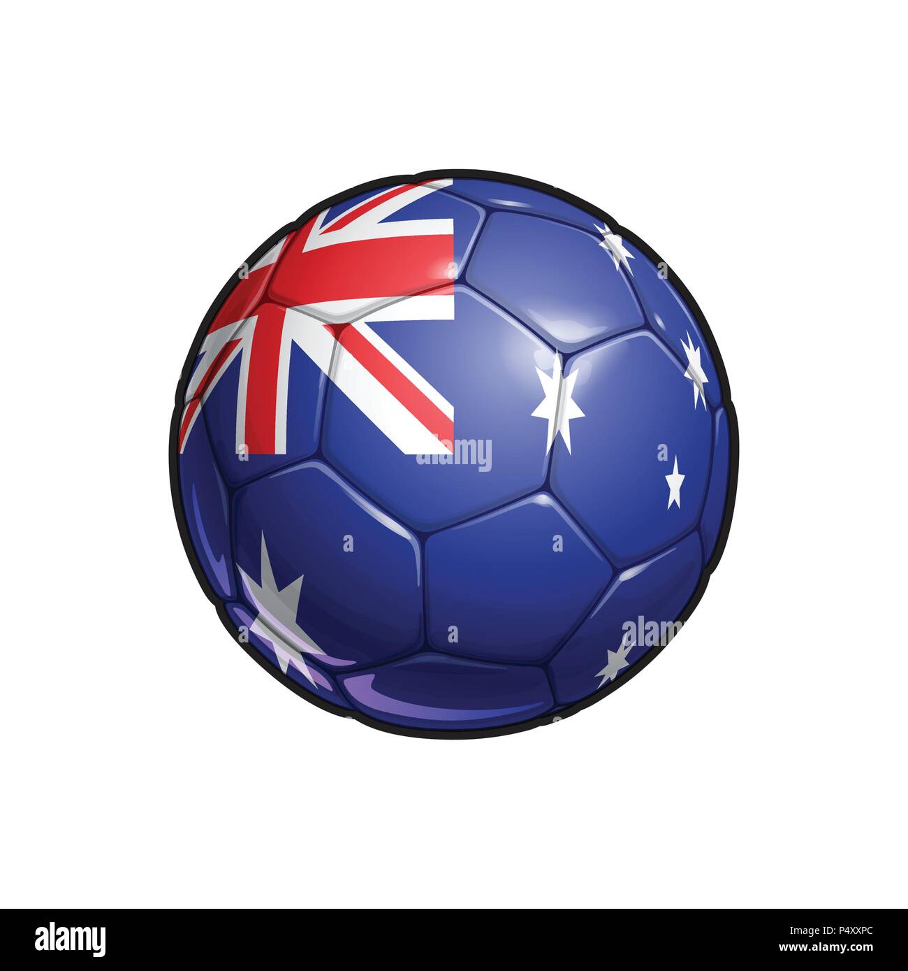 Vector Illustration of a Football – Soccer ball with the Australian ...