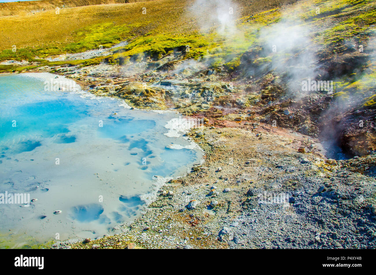 Geothermal hot pool in Nature - Iceland Stock Photo - Alamy