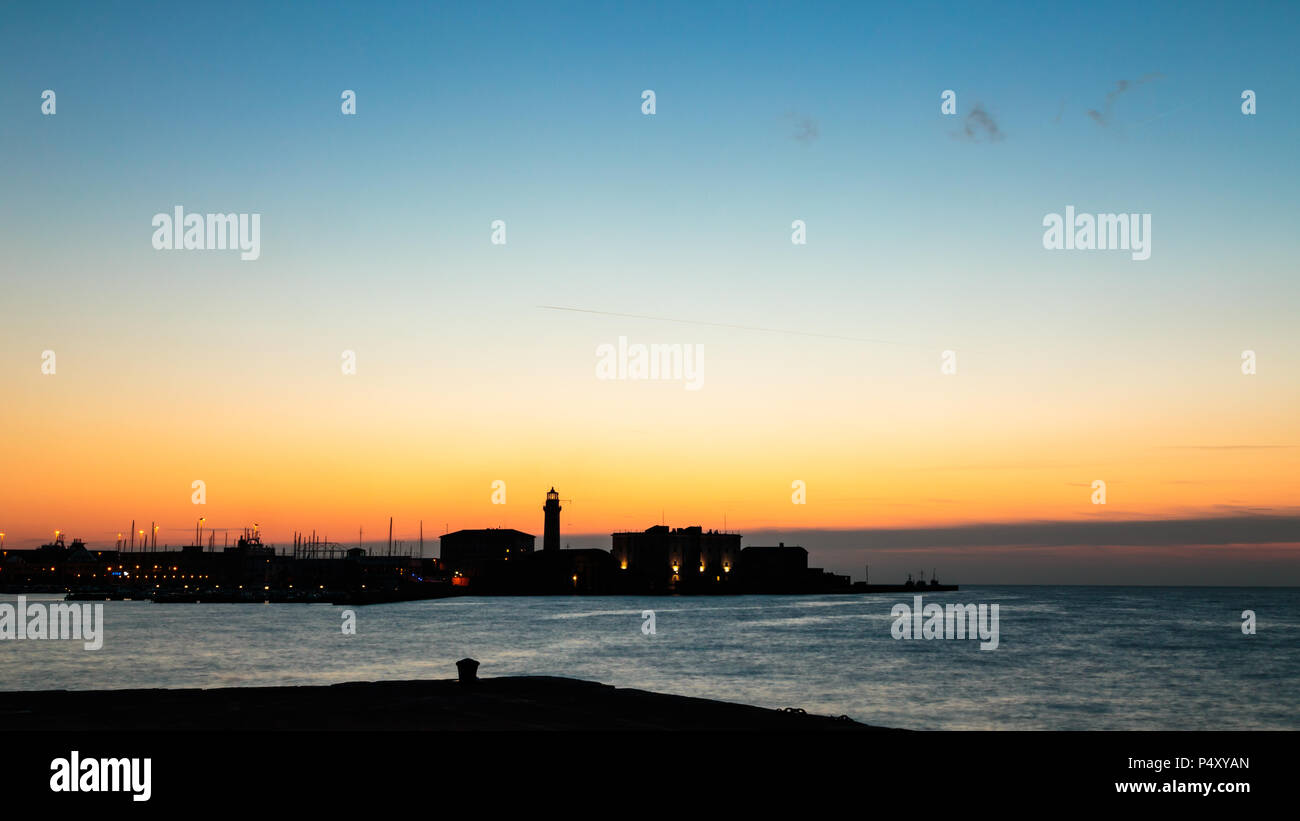 winter evening in the gulf of Trieste Stock Photo - Alamy