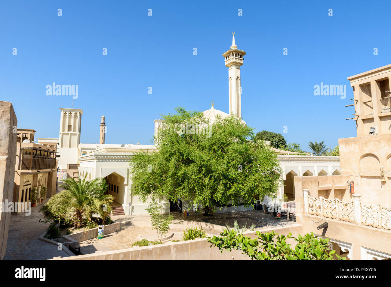 Bastakiya - old town with arabic architecture in Dubai, UAE Stock Photo ...