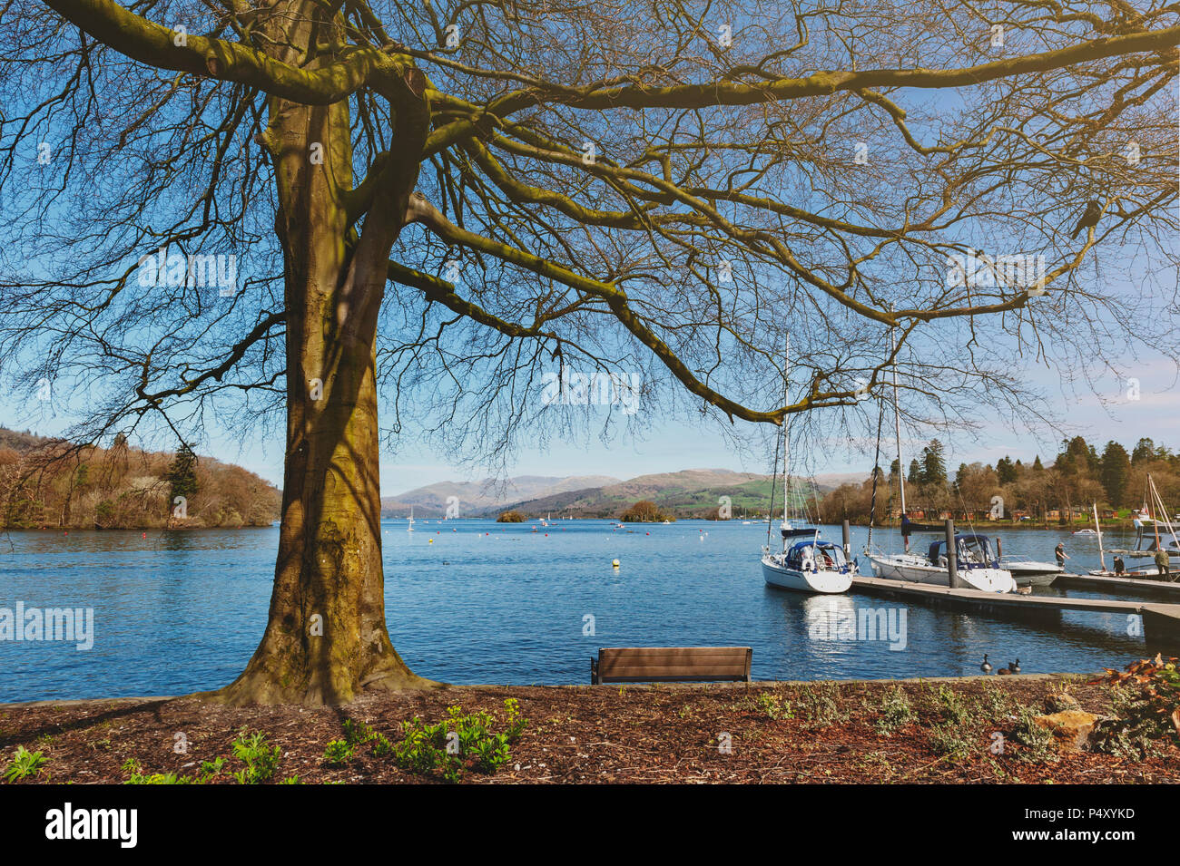 Beautiful Bowness Bay seen from the bank of Windermere at Bowness-on ...