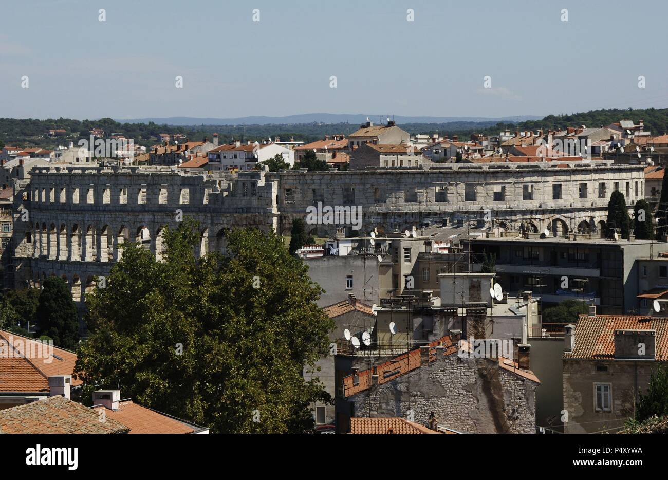 Croatia. Pula. City panorama which the Arena. 1st century Stock Photo ...