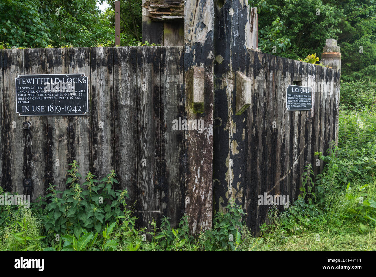 The historical Victorian staircase of canal locks at Tewifield, near ...