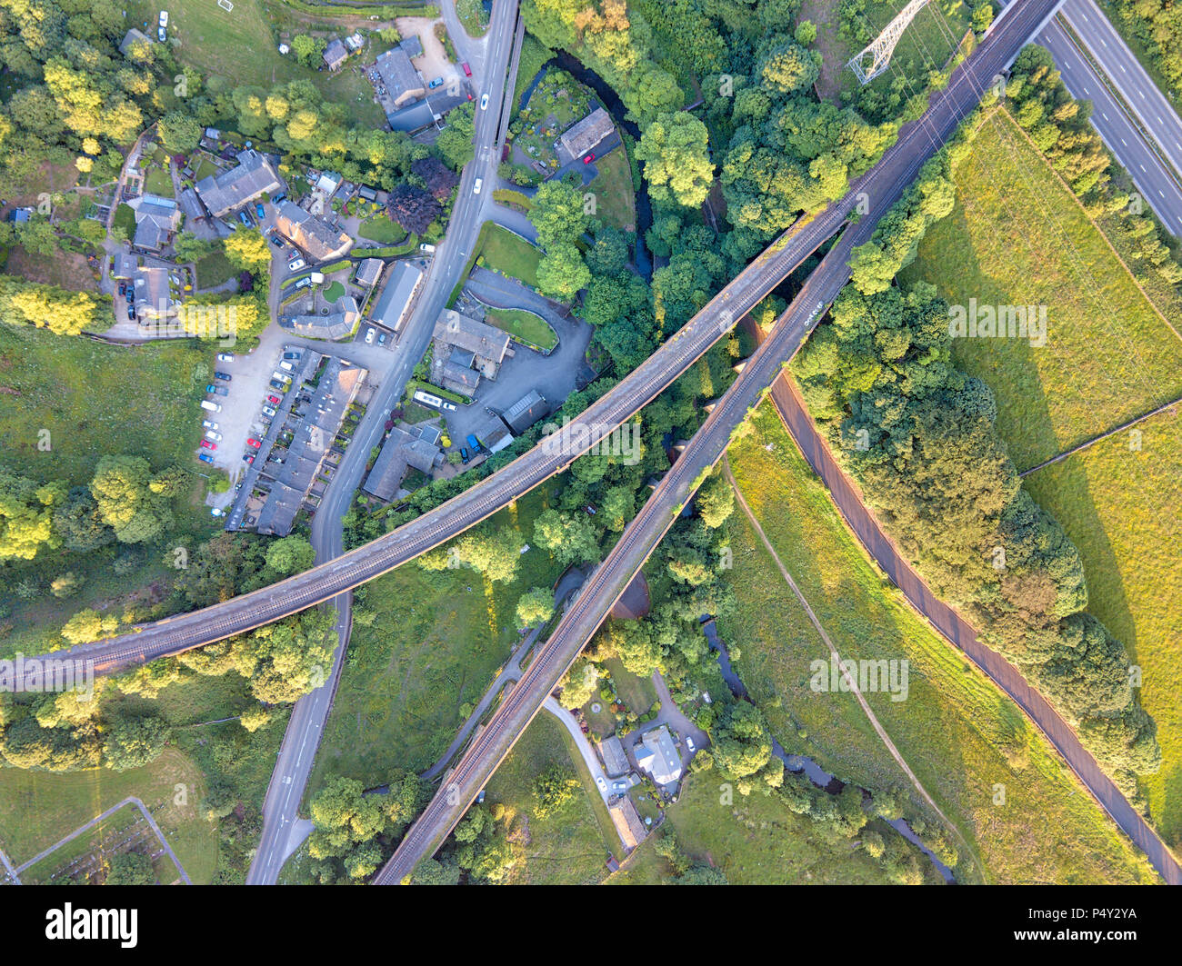 Double Railway Bridge in Peak District, United Kingdom, taken in 2018 ...