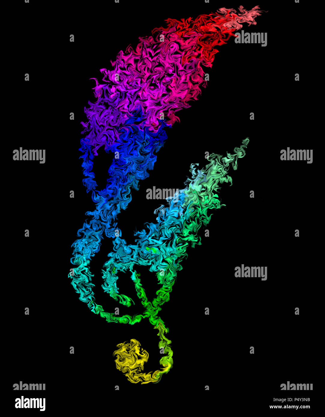 Pulsing Rainbow Color Music Note - Smeared Fire Design Stock Photo - Alamy