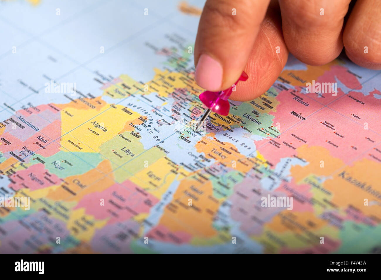 Greece pin on map hi-res stock photography and images - Alamy