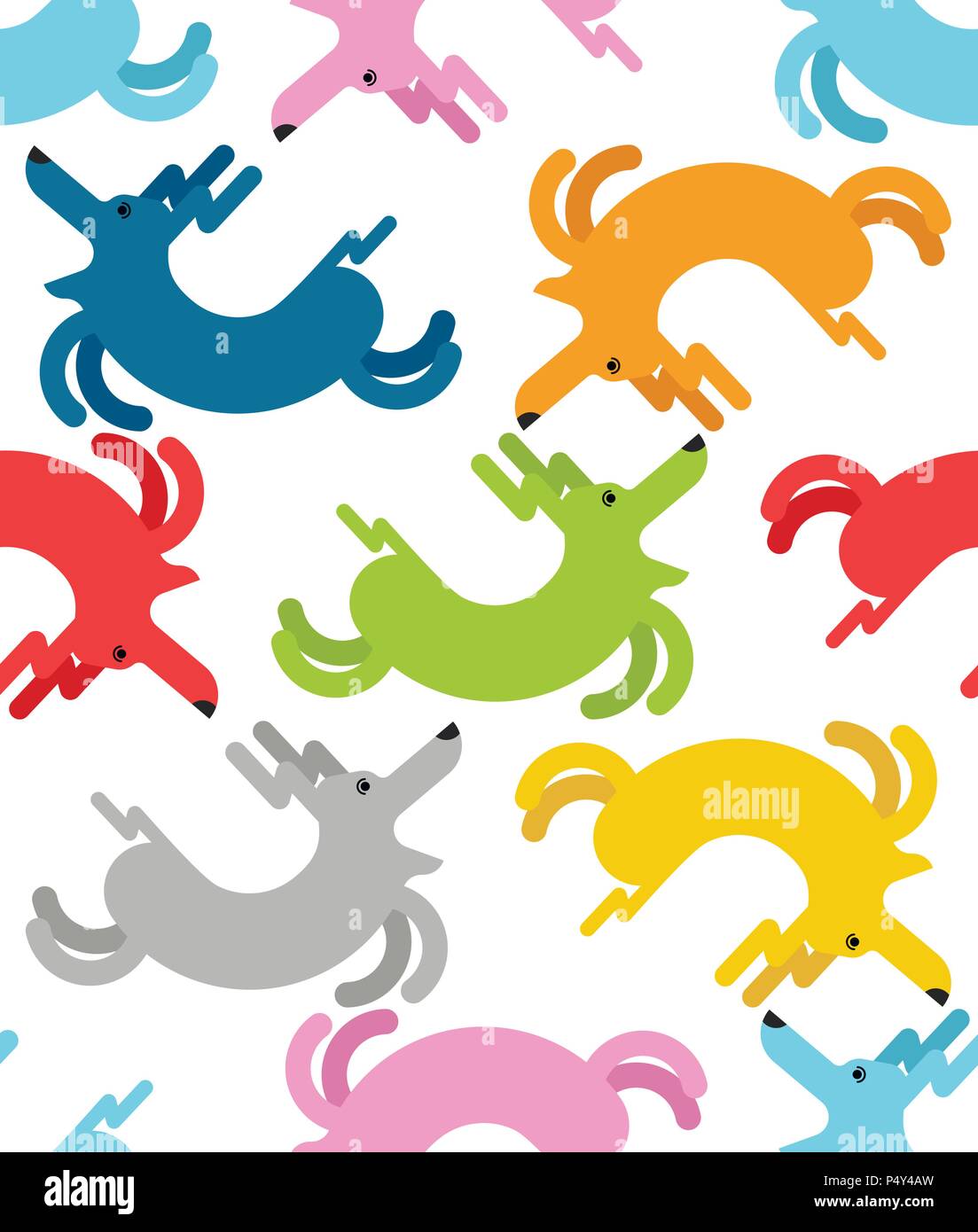 Running dog pattern seamless. Pet joyful background. Children cloth ...