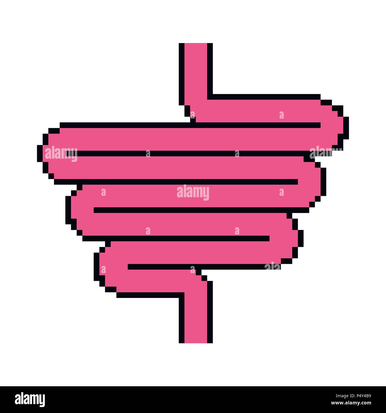 Intestines pixel art. Human gut 8 bit. digestive tract. Vector ...