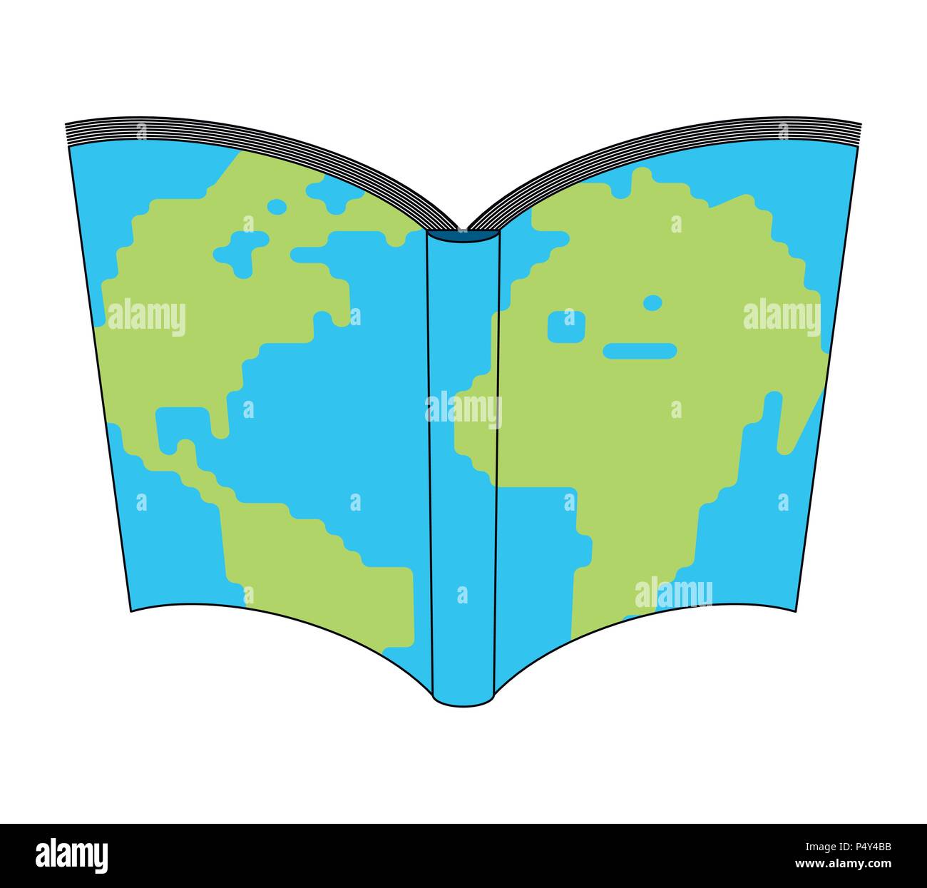 Open book map of planet Earth. Vector illustration Stock Vector Image ...
