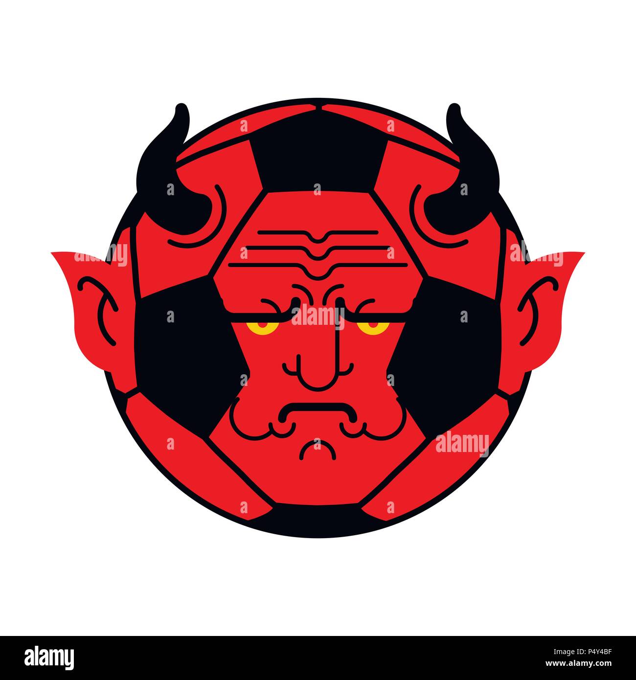 Soccer ball demon. ball Red devil. Vector illustration Stock Vector ...