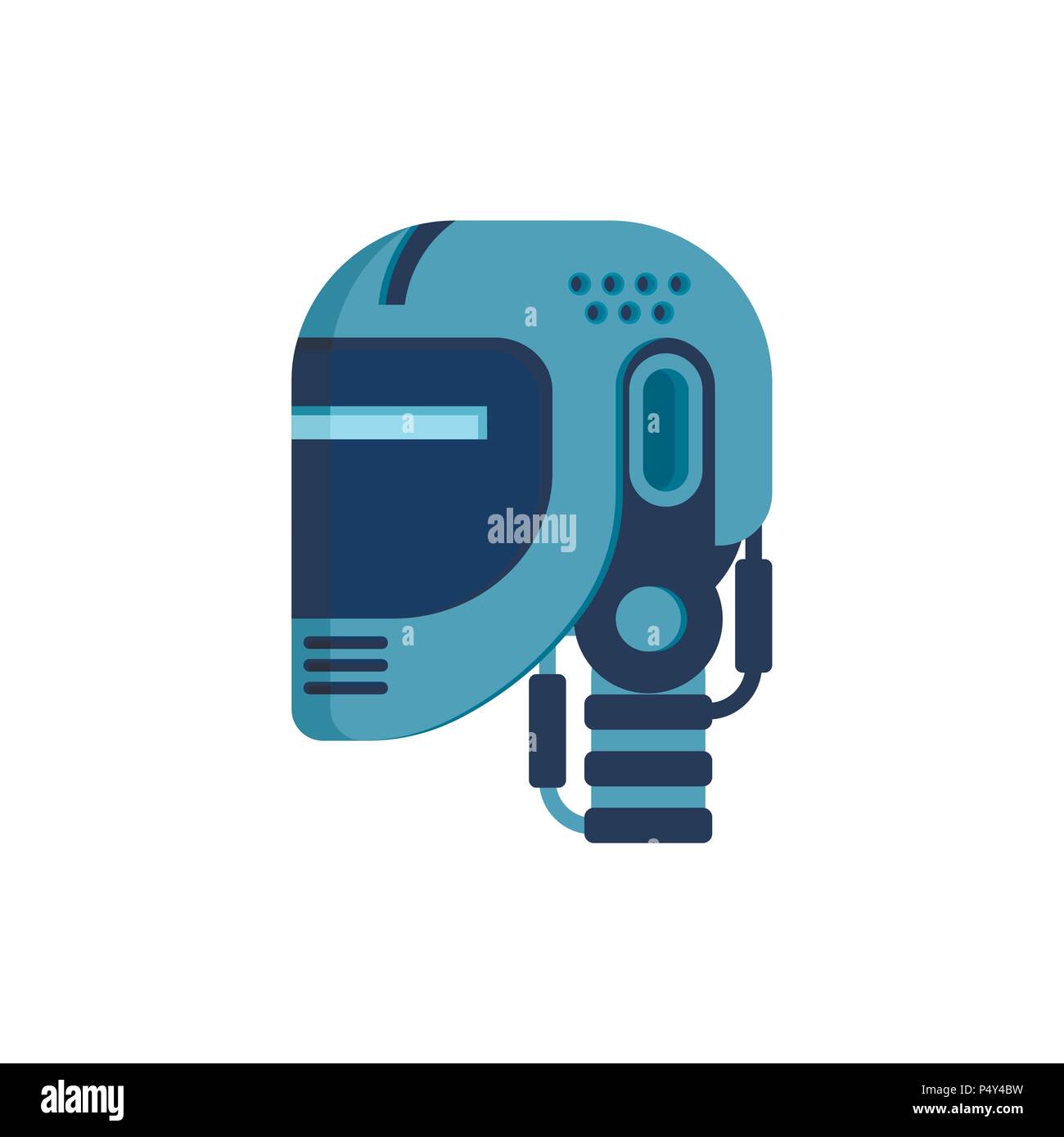 Robot head isolated. Cyborg face. Vector illustration Stock Vector ...
