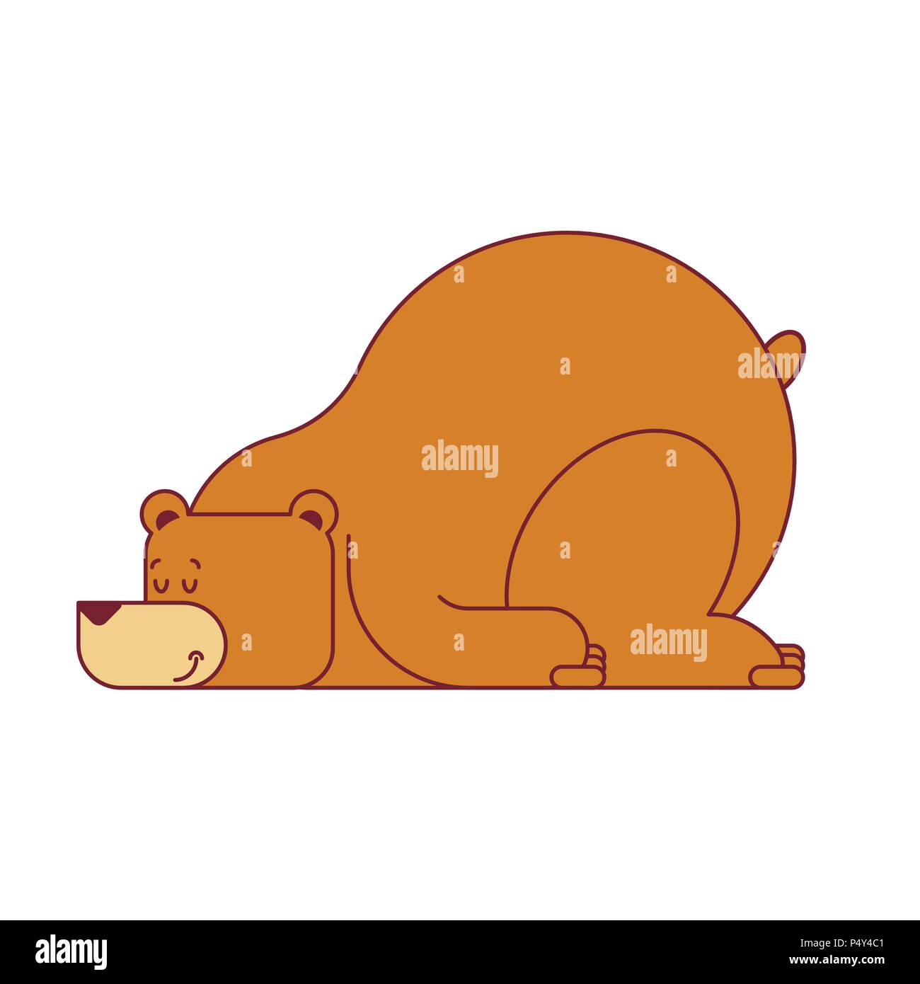 Bear sleep isolated. Wild beast sleep. Vector illustration Stock Vector ...