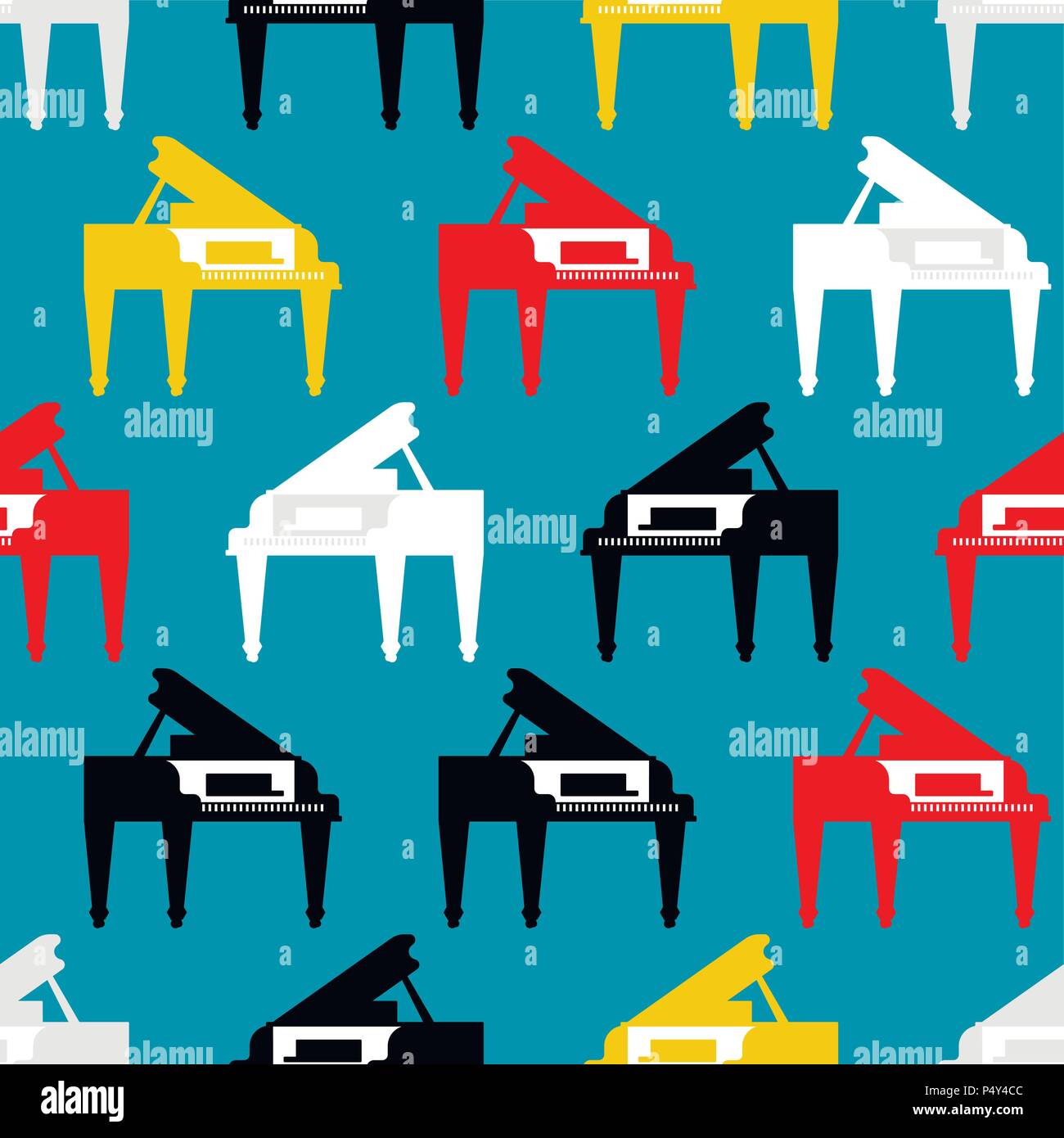 Grand piano pattern seamless. Musical background Vector illustration ...