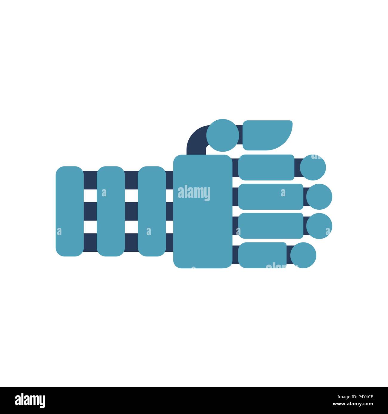 Robot fist isolated. Cyborg hand. Vector illustration Stock Vector ...