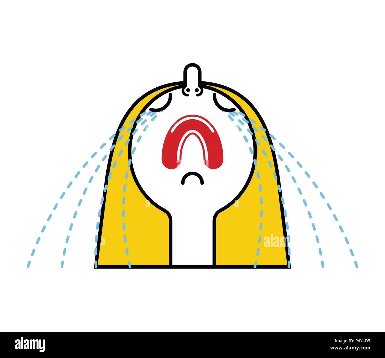 Woman weeping. Girl crying head. Tears from eyes. Vector illustration ...