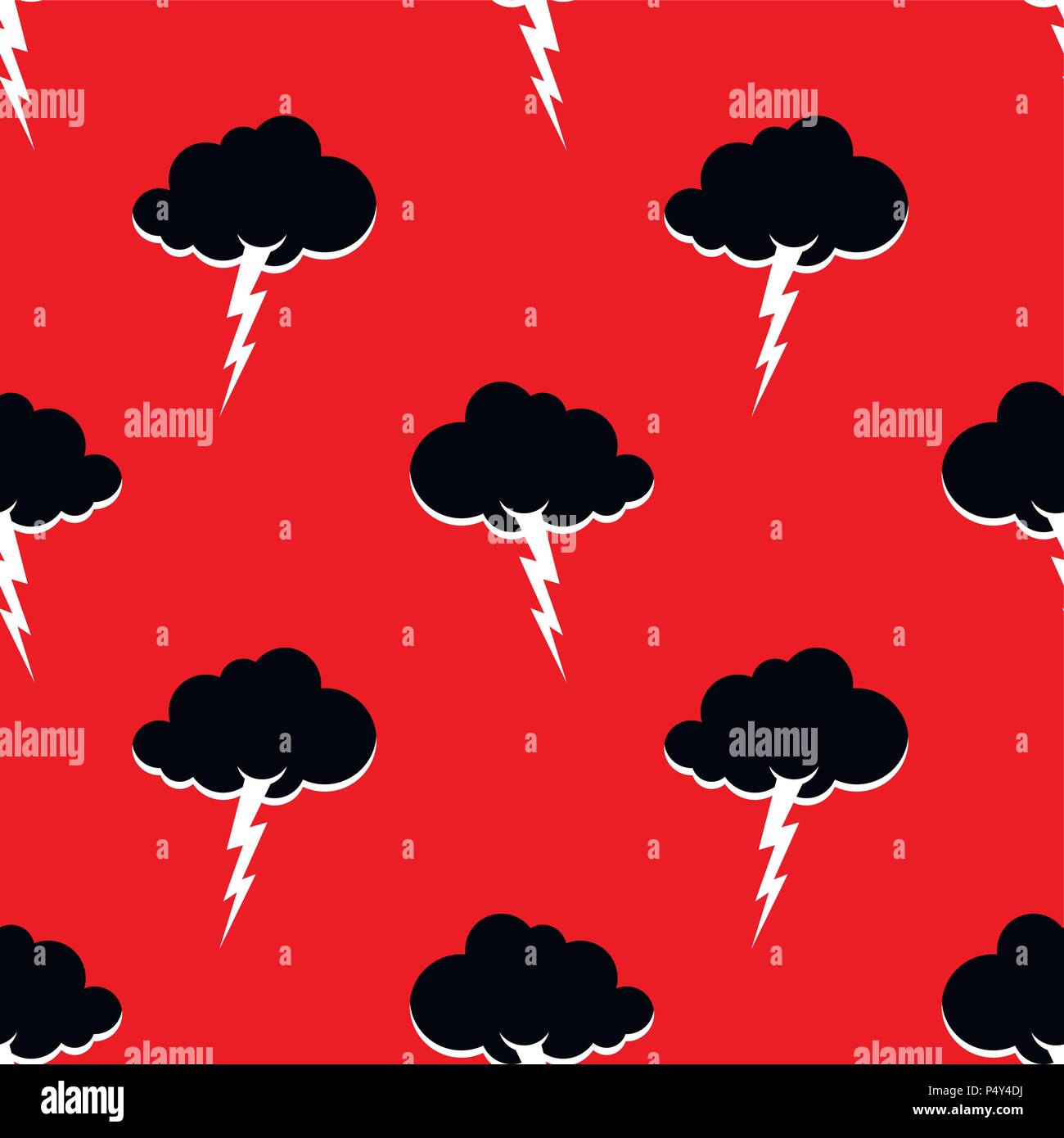 Cloud and lightning pattern seamless. Thunderstorm background. Storm ...