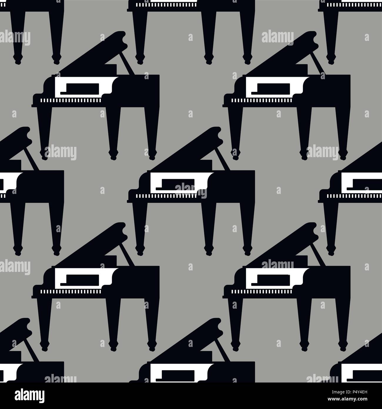 Grand piano pattern seamless. Musical background Vector illustration ...