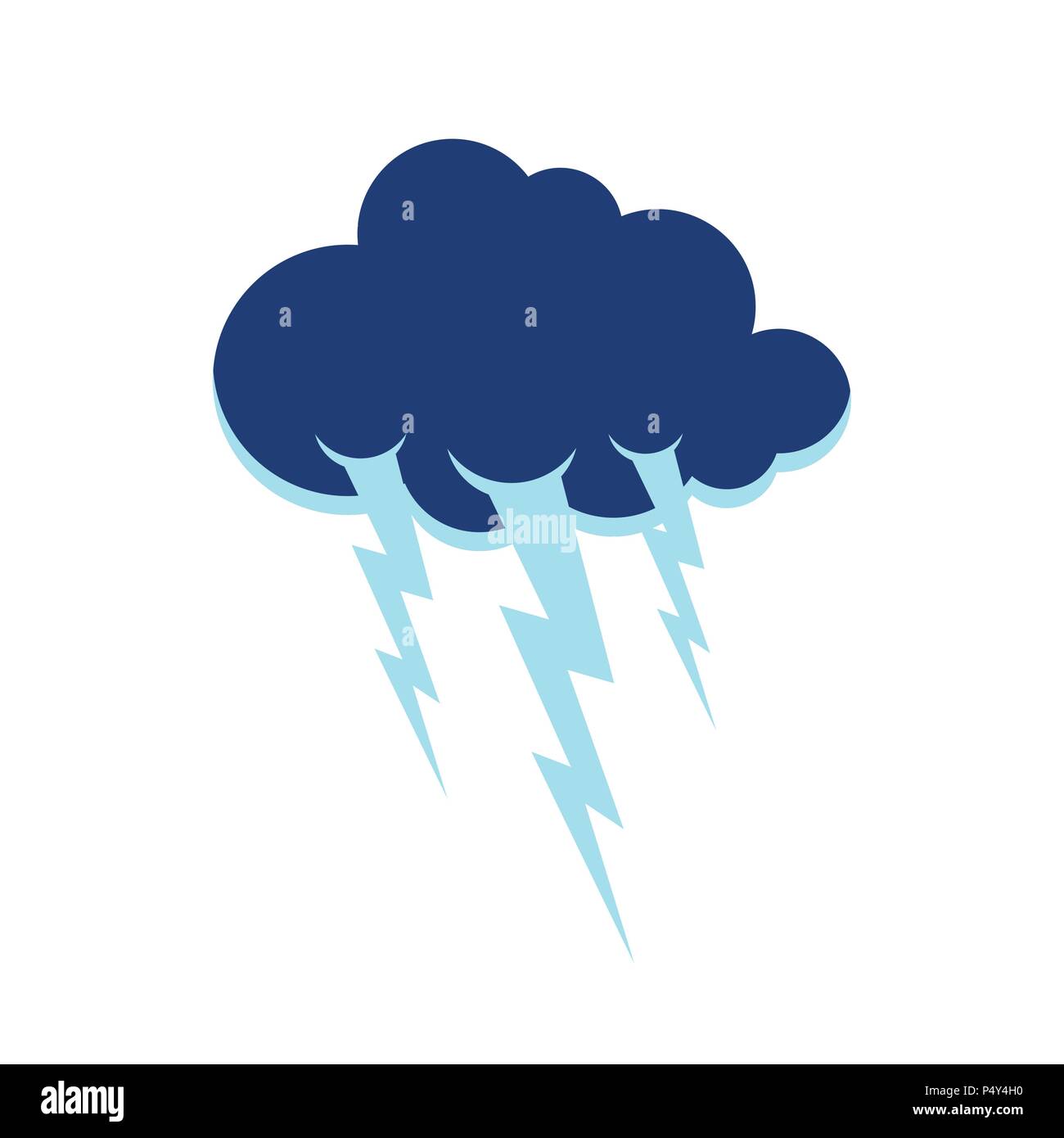 Cloud and lightning symbol. Thunderstorm sign. Storm weather icon ...
