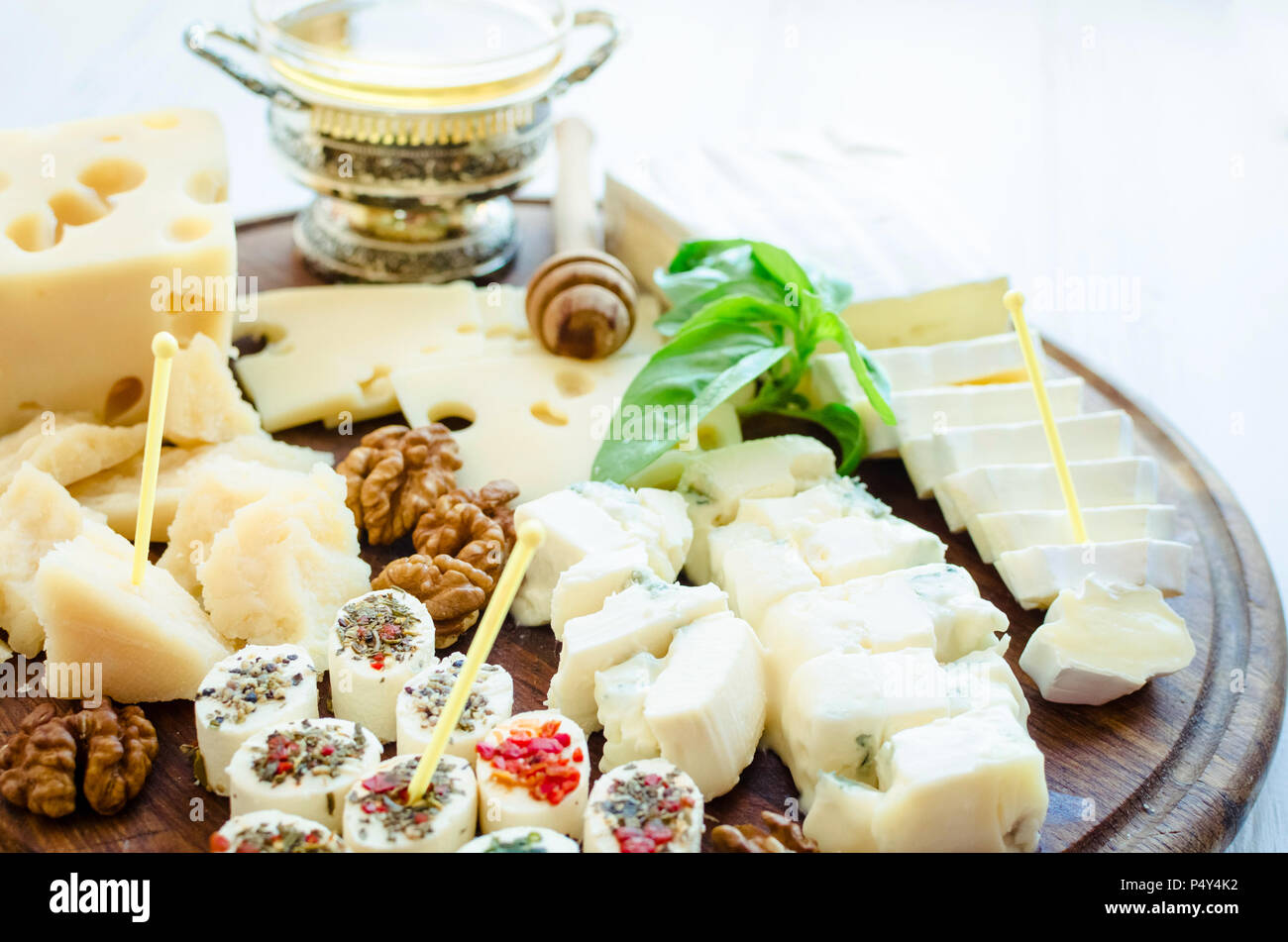 Cheese platter: Parmesan, cheddar, gouda, gorgonzola, brie and other ...