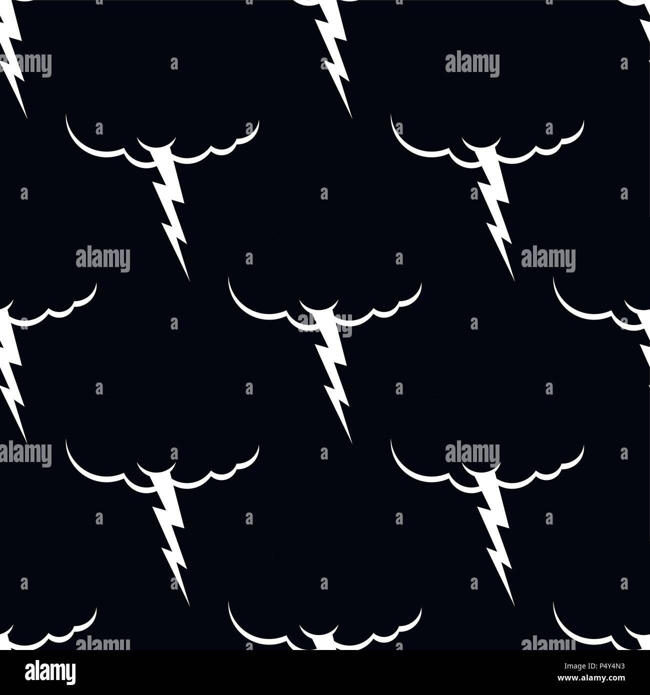 Cloud and lightning pattern seamless. Thunderstorm background. Storm ...