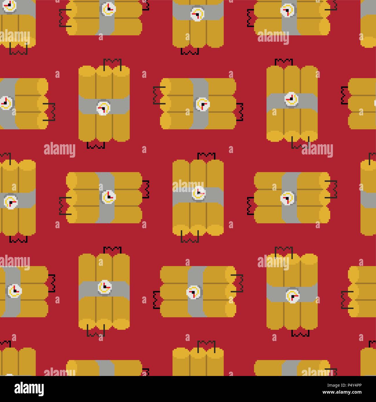 Dynamite pixel art pattern seamless. TNT explosives 8 bit background ...