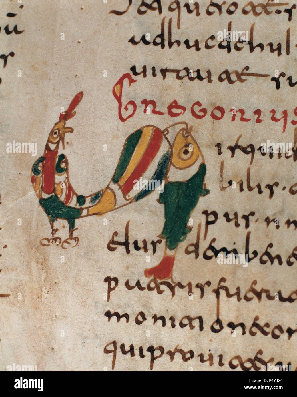 Visigothic art. Spain. Patristic Miscellany, 938. Parchment. Small ...