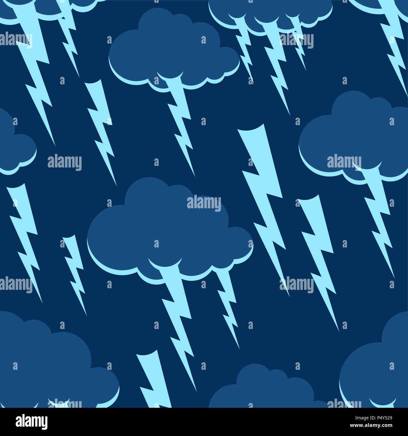 Cloud and lightning pattern seamless. Thunderstorm background. Storm ...